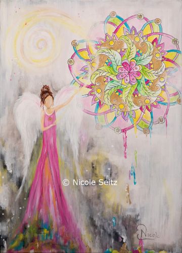 Herzenszauberwelt-Lädchen - Leinwandbild (Druck) "Engel der Kreativität ...