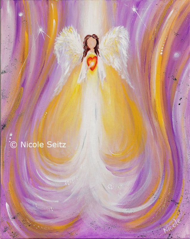 Herzenszauberwelt-Lädchen - Leinwandbild (Original) "Engel für ...